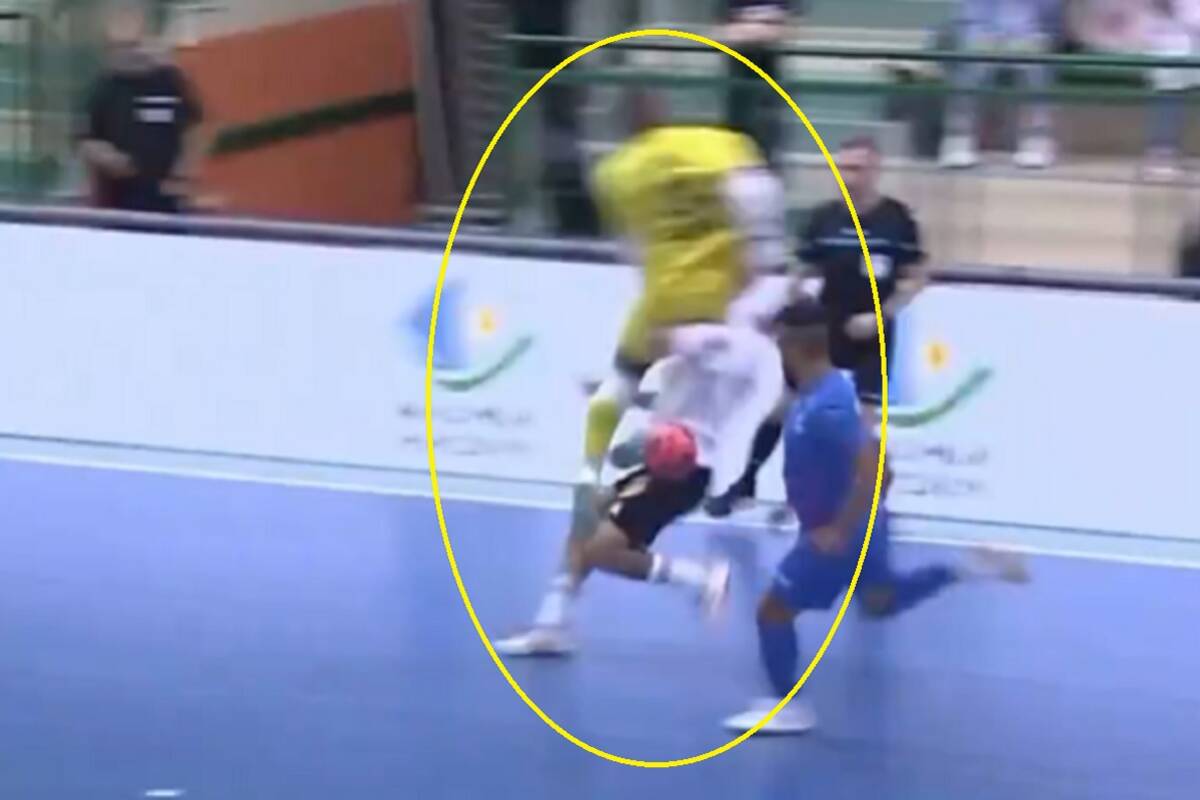 Bandycki faul w Futsal Ekstraklasie. Bandycki faul w Futsal Ekstraklasie.